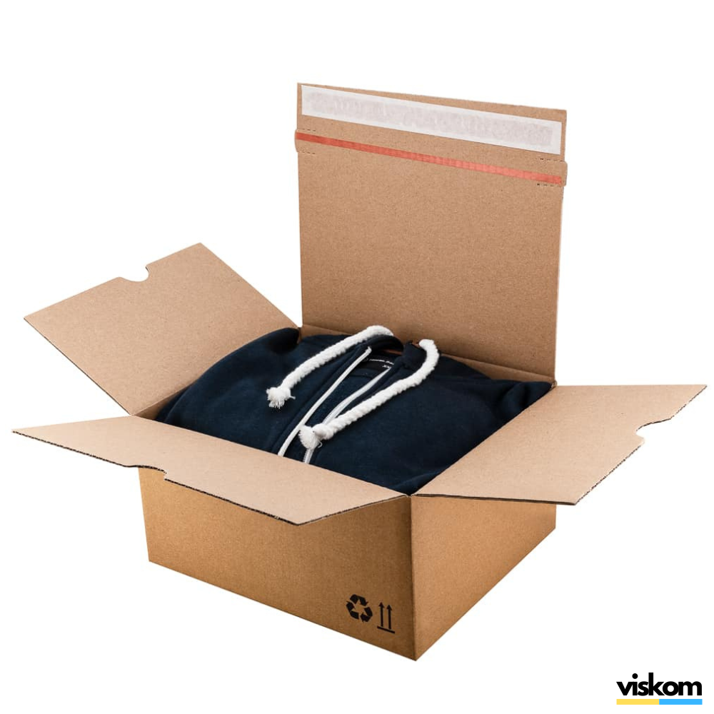 Cardboard boxes E-Commerce Smart Box self-adhesive with an automatic ...